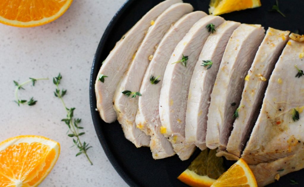 Browned Butter, Orange & Thyme Marinated Turkey Breast – Think Turkey