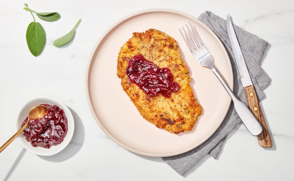 Breaded Turkey Cutlets with Brown-Butter Cranberry Sauce – Think Turkey